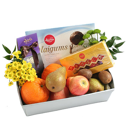 Ziedu piegāde | Augļu un saldumu grozs